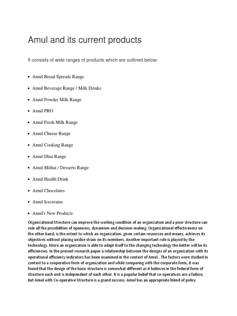 Amul and Its Products | PDF | Employee Retention | Employment