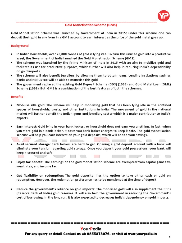 Gold Monetisation Scheme | PDF | Bonds (Finance) | Gold
