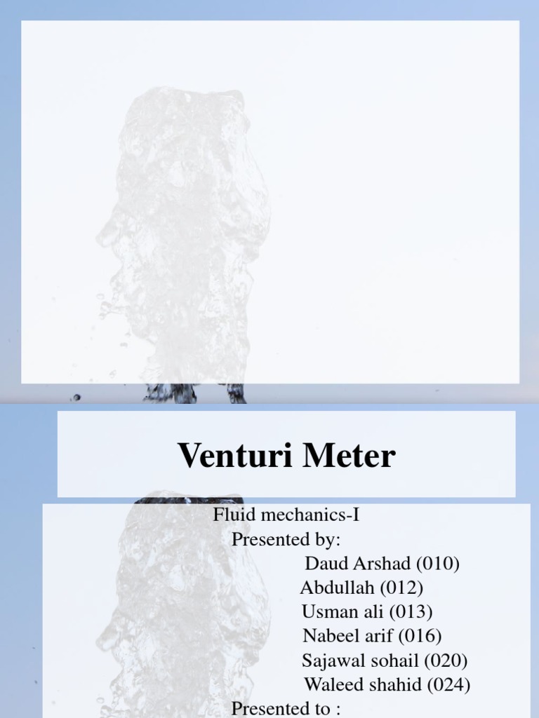 Venturi Meter | PDF | Flow Measurement | Fluid Dynamics
