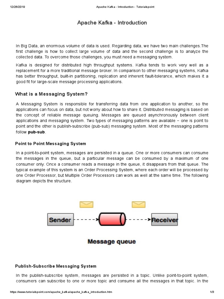 Apache Kafka - Introduction - Tutorialspoint | PDF | Digital Technology ... Apache Kafka - Introduction - Tutorialspoint | PDF | Digital Technology ...