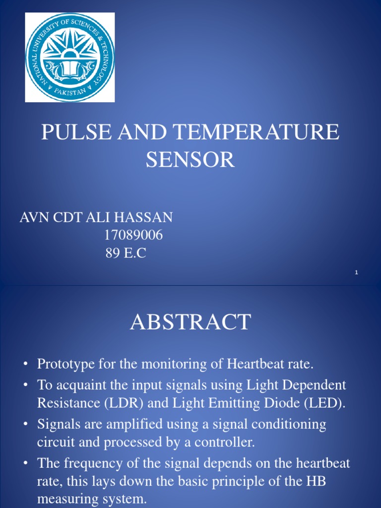 Pulse and Temperature Sensor (Presentation) | PDF | Heart Rate | Light ...