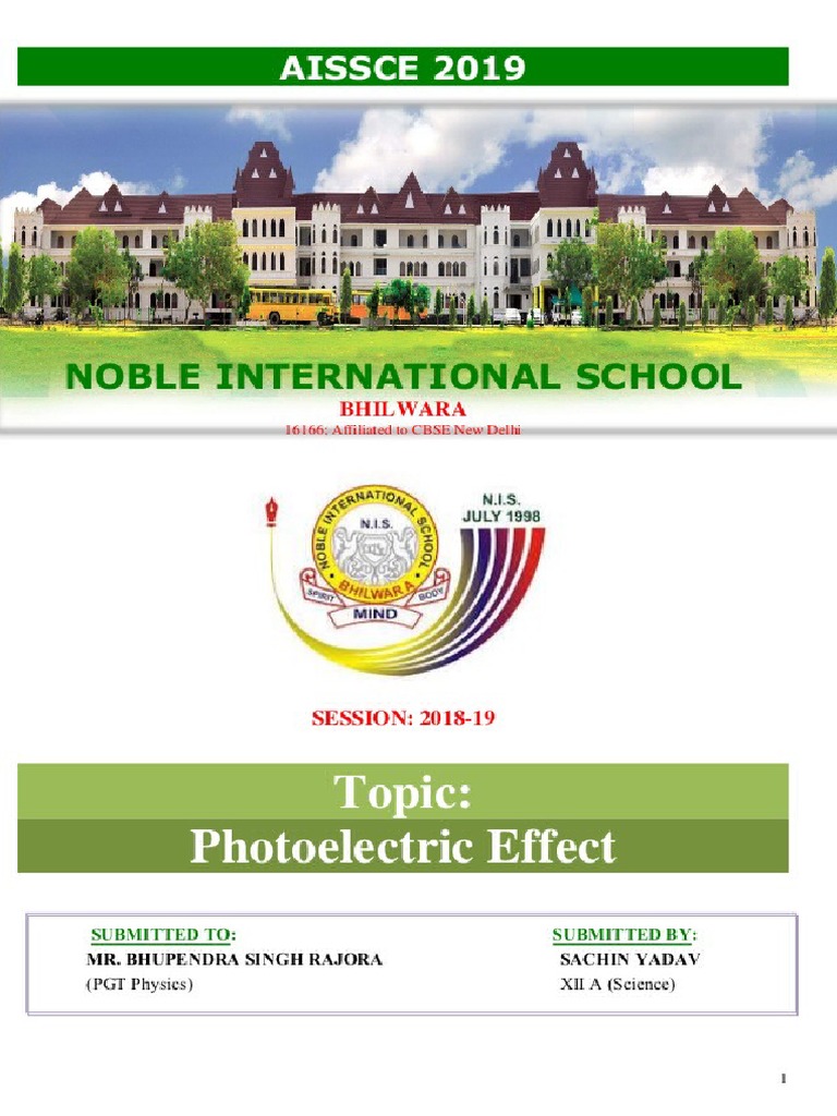 Class 12th Physics Project On Photoelectric Effect 1 638 | PDF