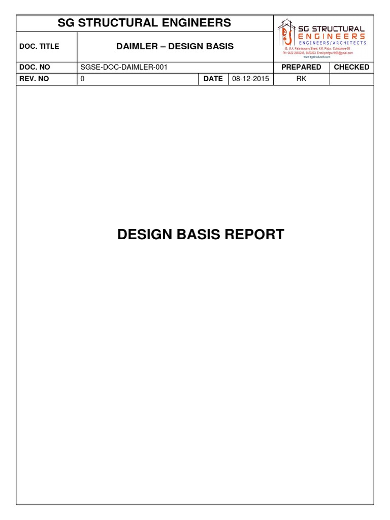 Design Basis Report | PDF | Earthquake Engineering | Structural Load