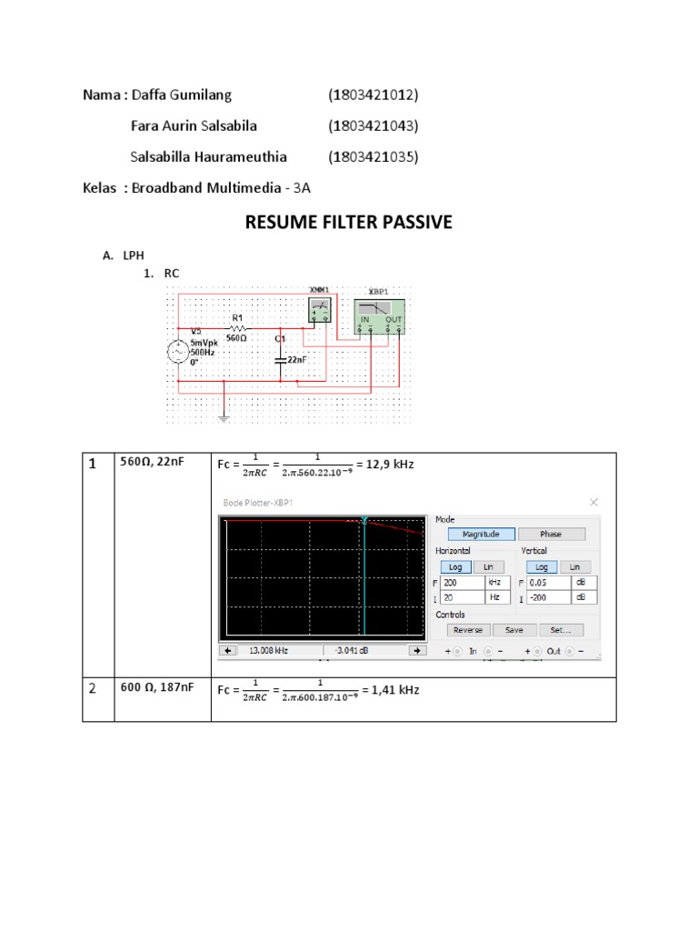 Passive Filter | PDF | Hertz | Telecommunications Engineering