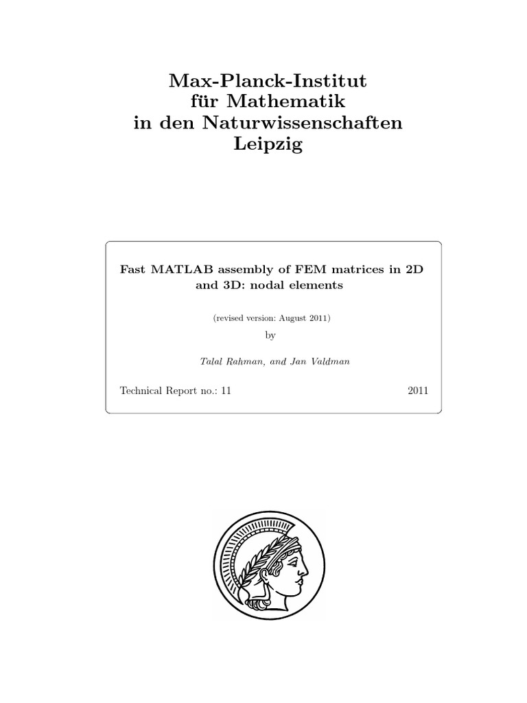 Fast MATLAB Assembly of FEM Matrices in 2D and 3D - Nodal Elements | PDF | Matrix (Mathematics ...