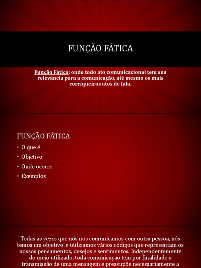 Função Fática | PDF | Comunicação | Linguística