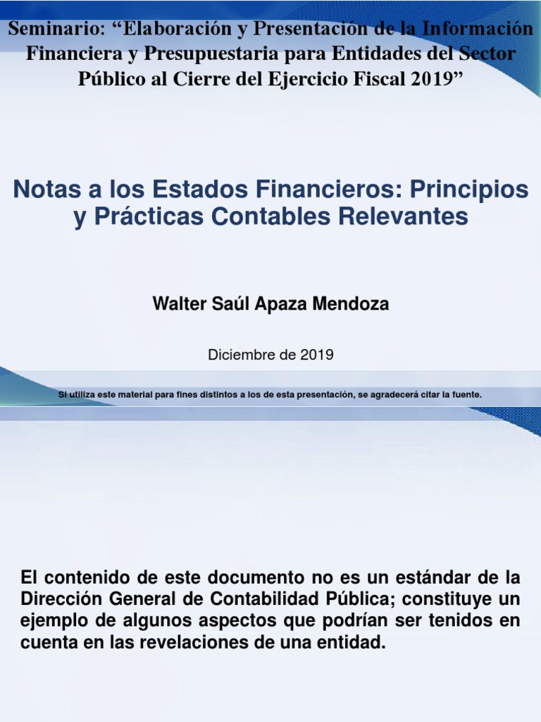 Revelaciones En Notas A Los Estados Financieros Pdf Activo