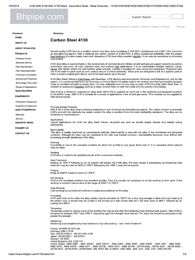 4130 AISI 4130 SAE 4130 Steel | PDF