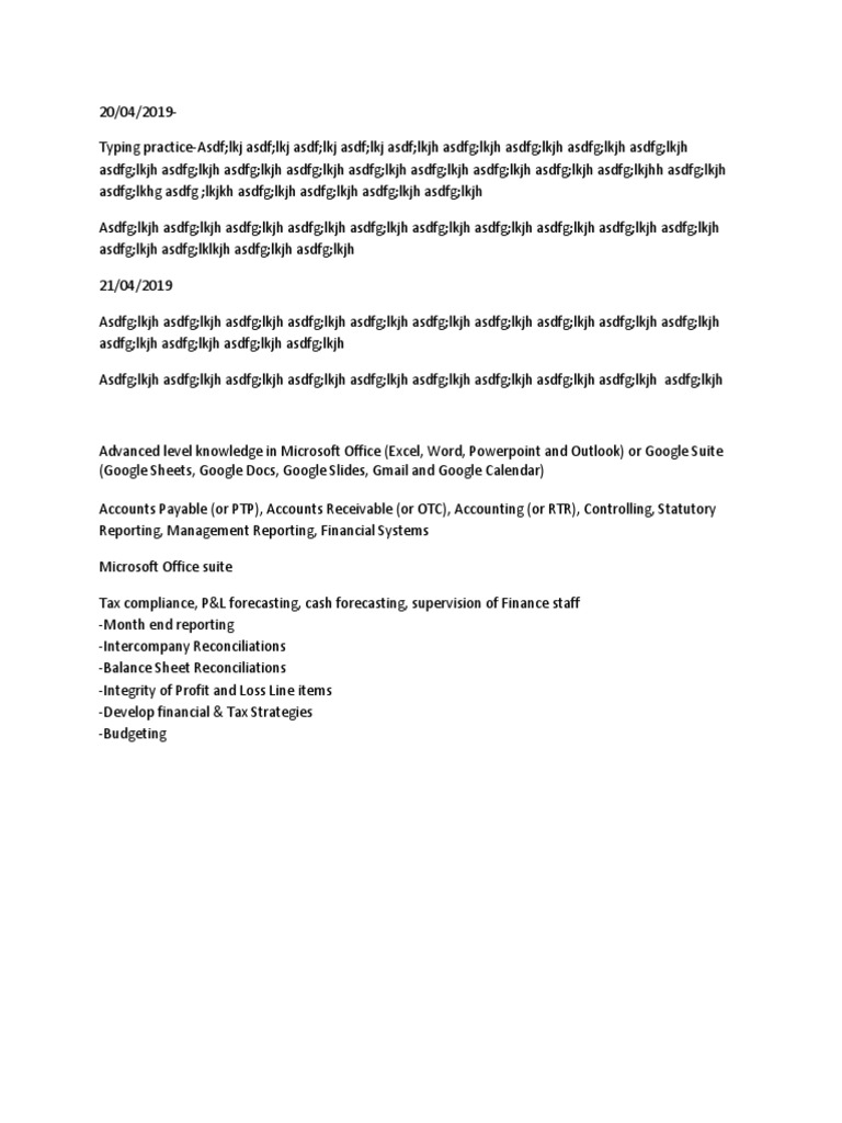 Typing Practice | PDF