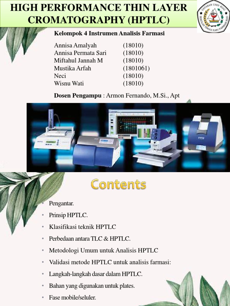 Prinsip dan Aplikasi HPTLC | PDF