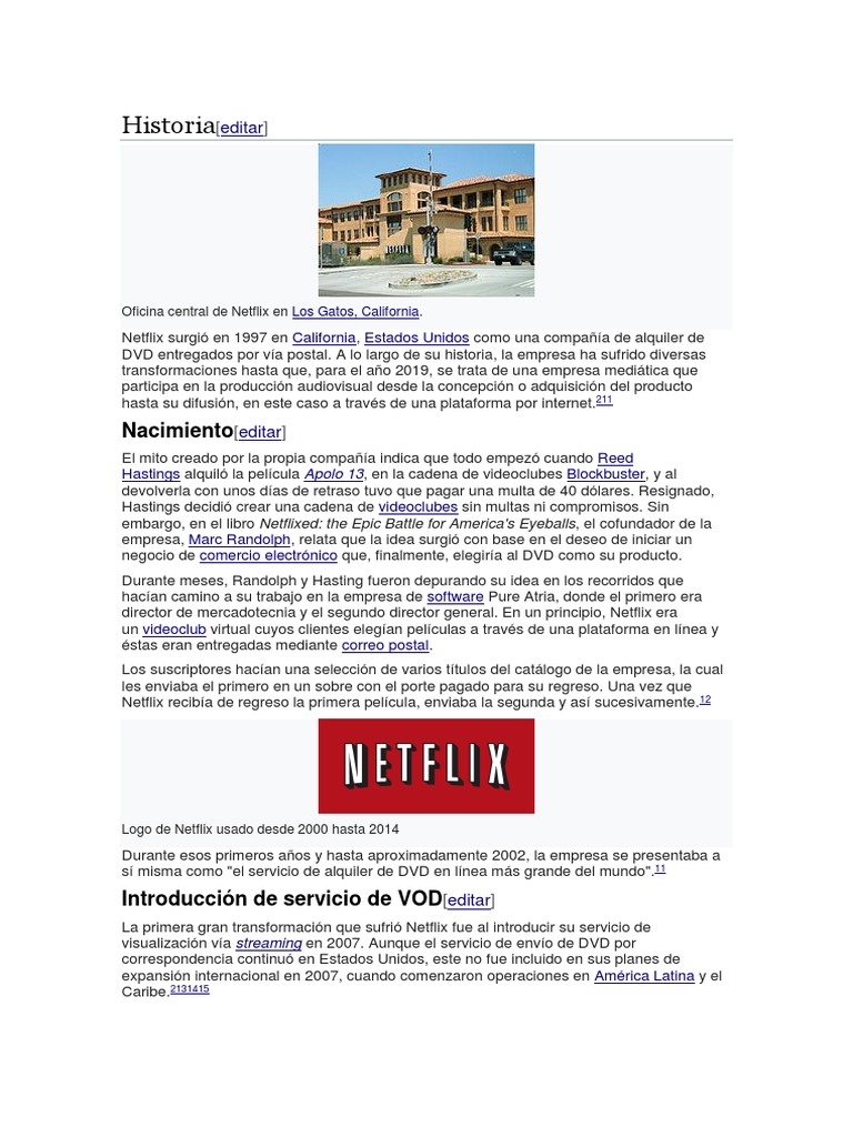 Historia de Netflix | PDF | Netflix | Televisión