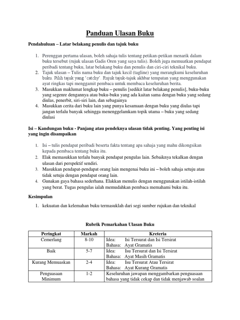 Panduan Ulasan Buku Efektif | PDF | Seni & Disiplin Bahasa