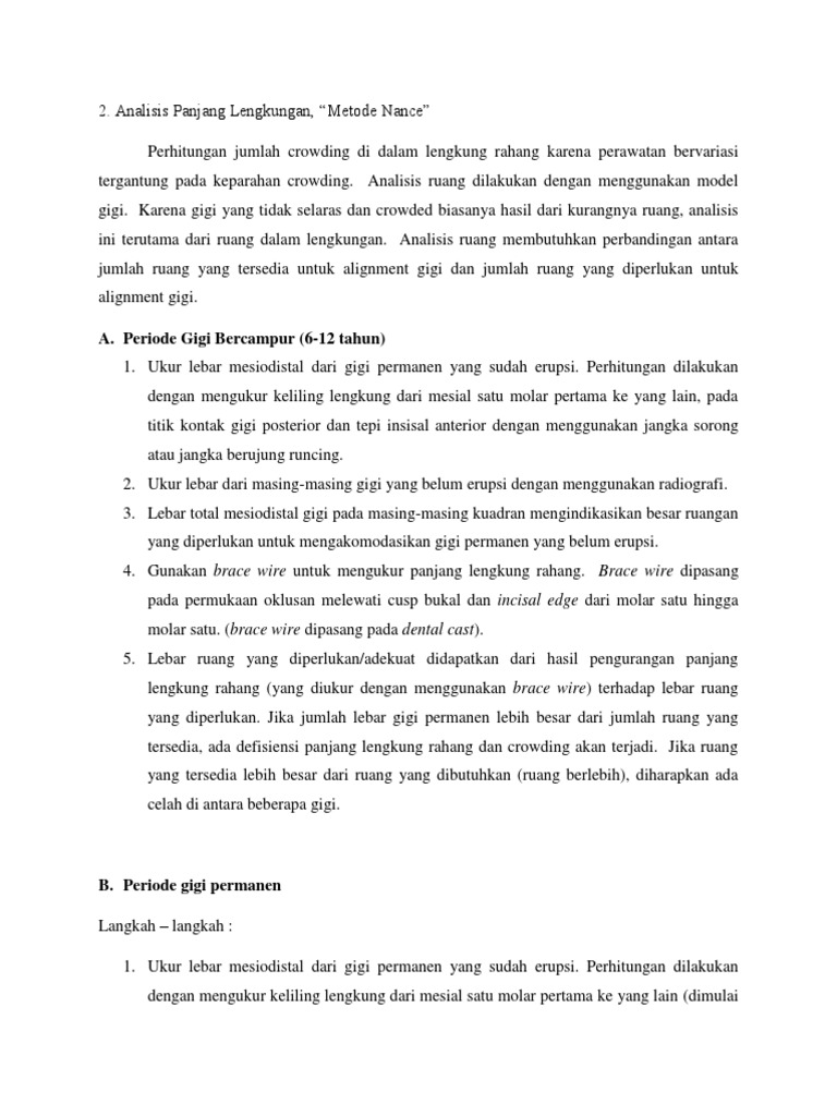 Analisis Pengukuran Ruang Nance | PDF Analisis Pengukuran Ruang Nance | PDF