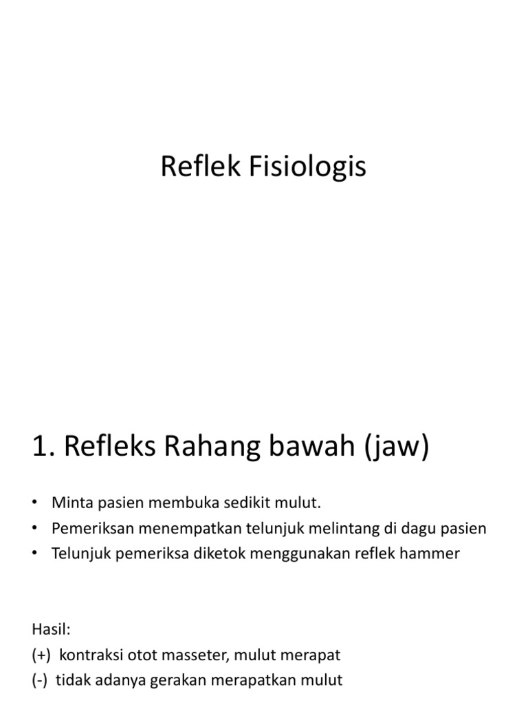 Reflek Fisiologis | PDF