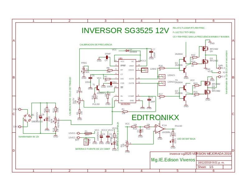 Inversor SG3525 Version Mejorada 2019 | PDF