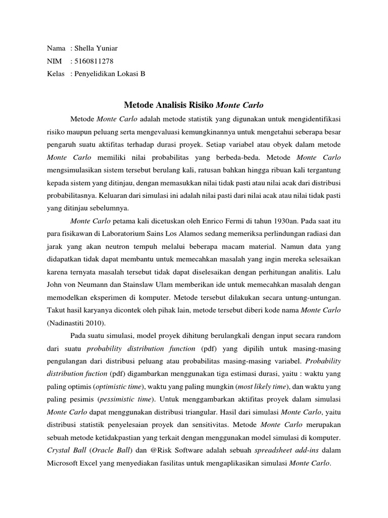 Metode Monte Carlo | PDF