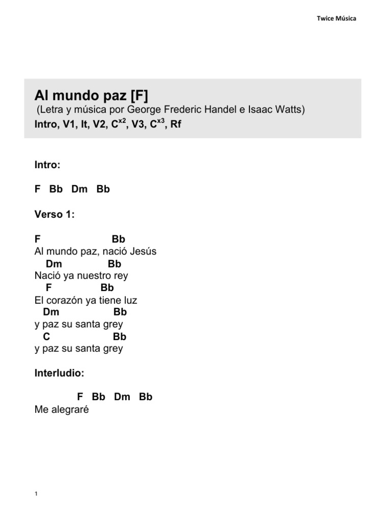 Al Mundo Paz Acordes PDF | PDF