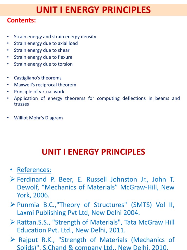Unit 1 - Energy Principles PDF | PDF | Deformation (Engineering ...
