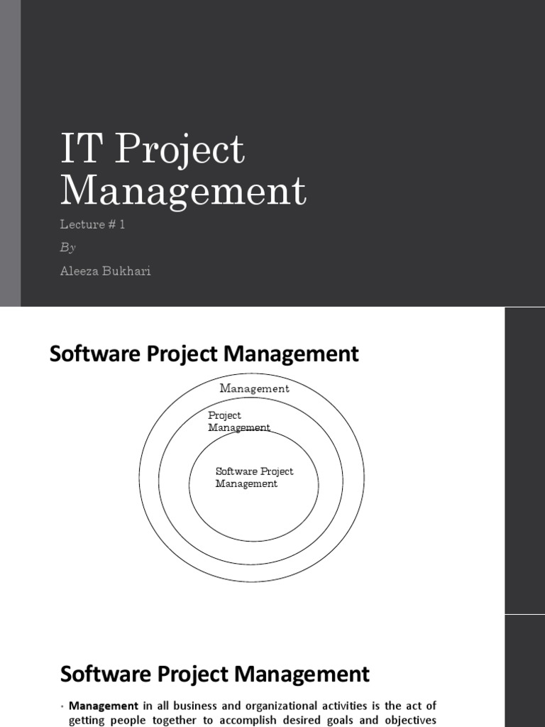ITPM Lecture 1 | PDF | Project Management | Software Engineering