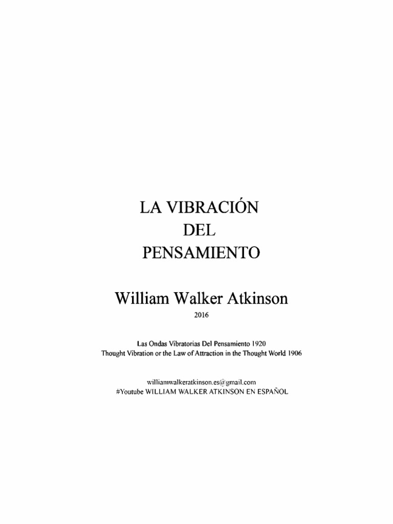 La Vibracion Del Pensamiento - William Walker Atkinson PDF | PDF