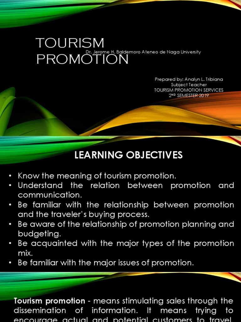 Tourism Promotion Module 1 | PDF | Marketing | Advertising
