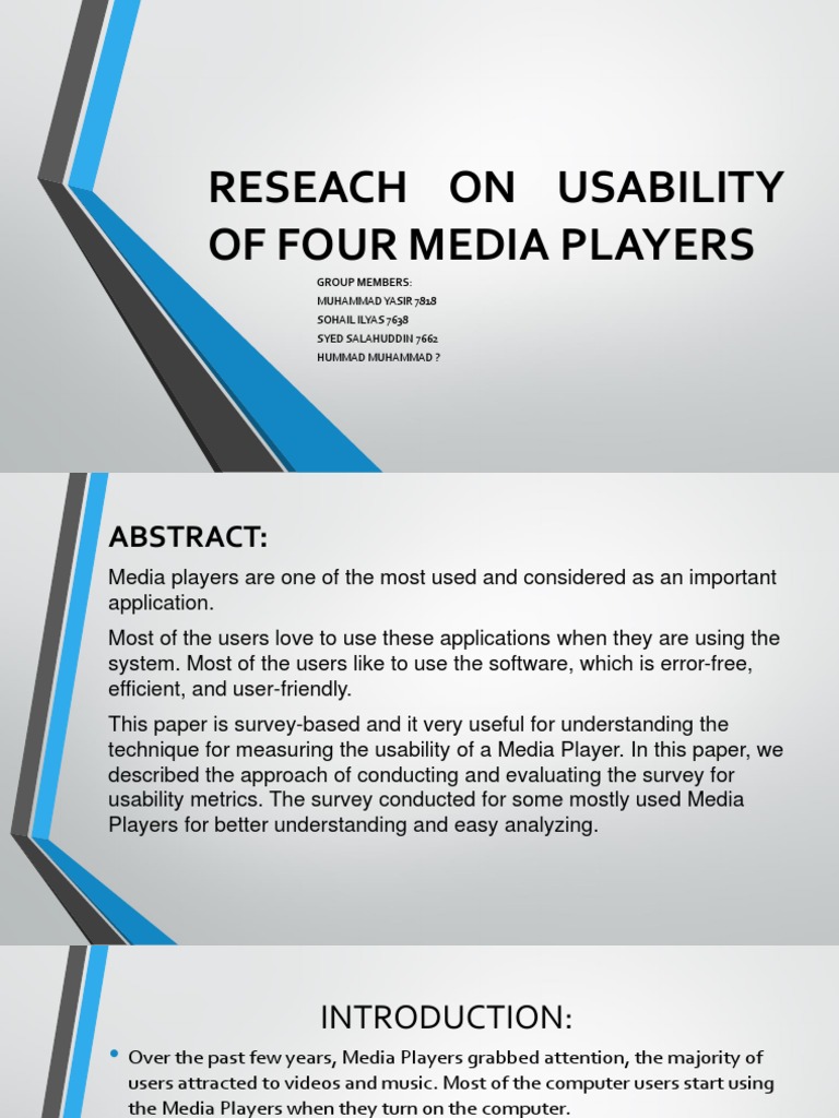 Compare Usability of 5 Media Player Presentation | PDF | Usability | Cognitive Science