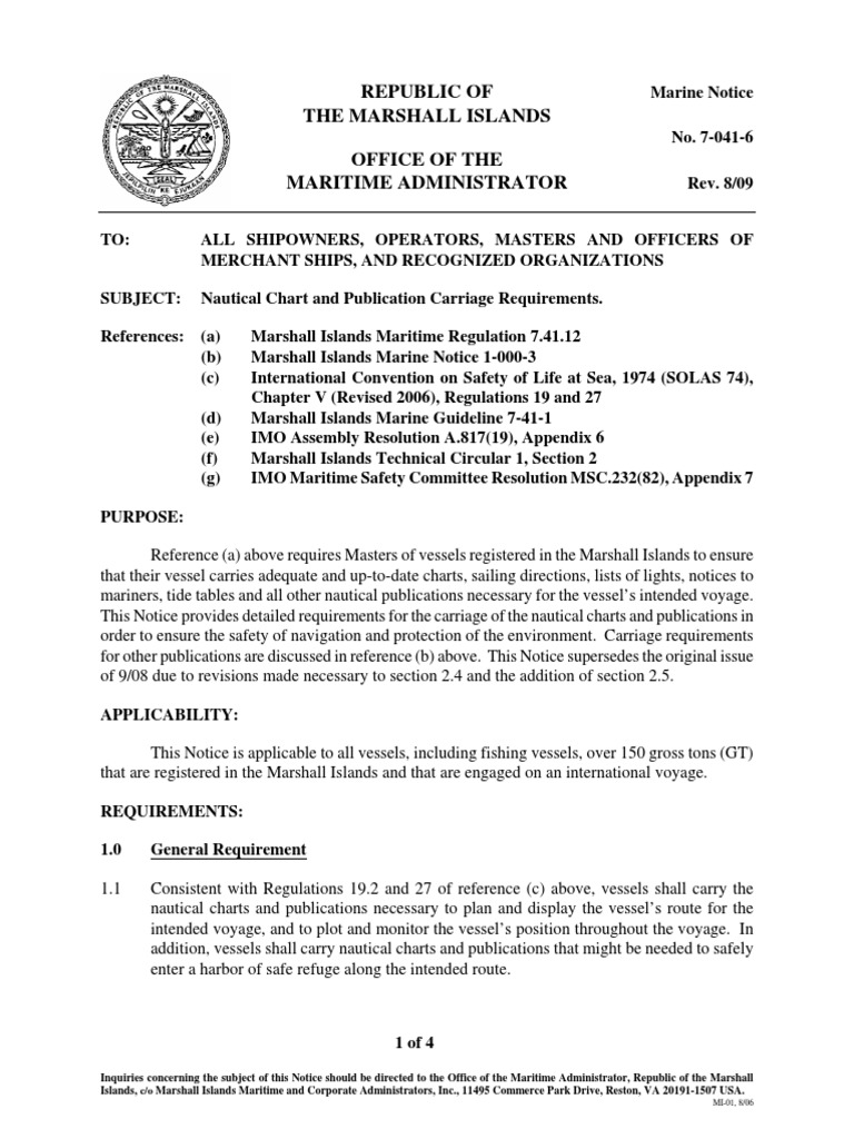 Nautical Chart Requirements for Vessels | PDF | Navigation | Tonnage