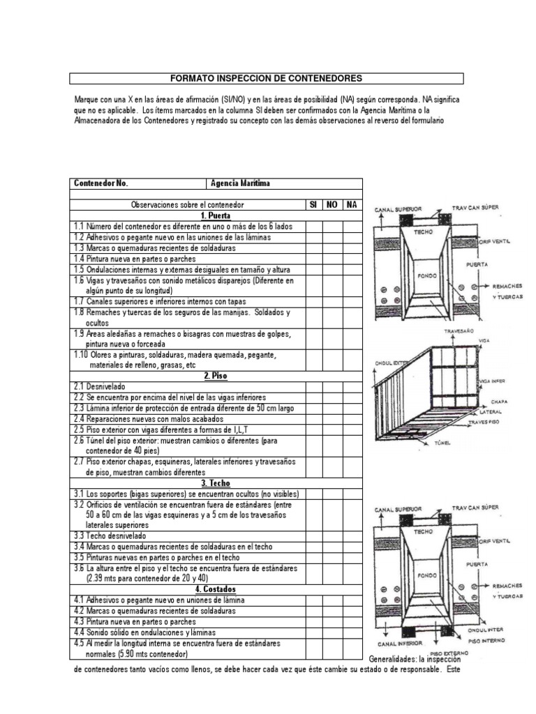 Formato Inspeccion de Contenedor | PDF | Naturaleza