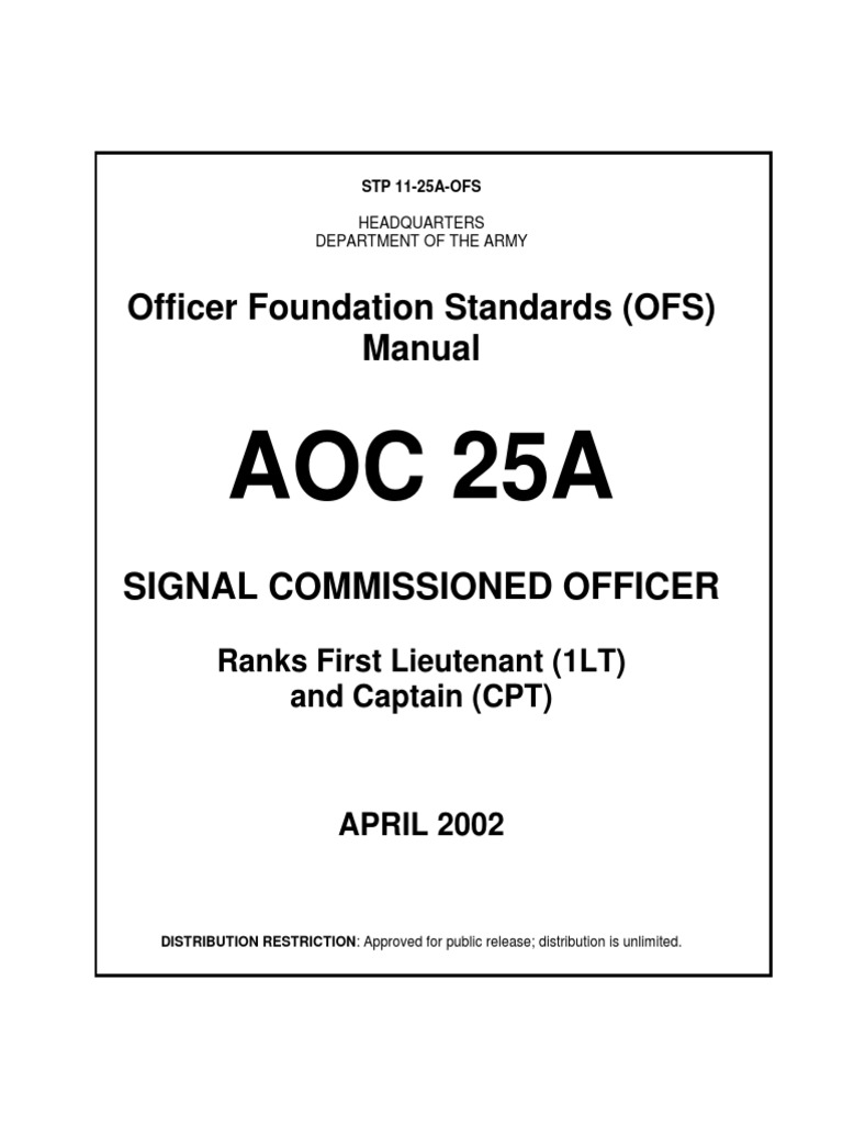 Officer Foundation Standards for 25A MOS | PDF | Signal Corps (United ...