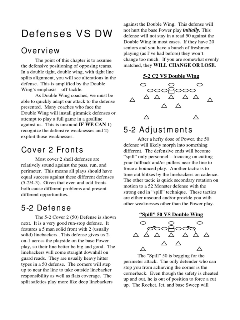 Defending the Double Wing Offense | PDF | Positions (Team Sports ...