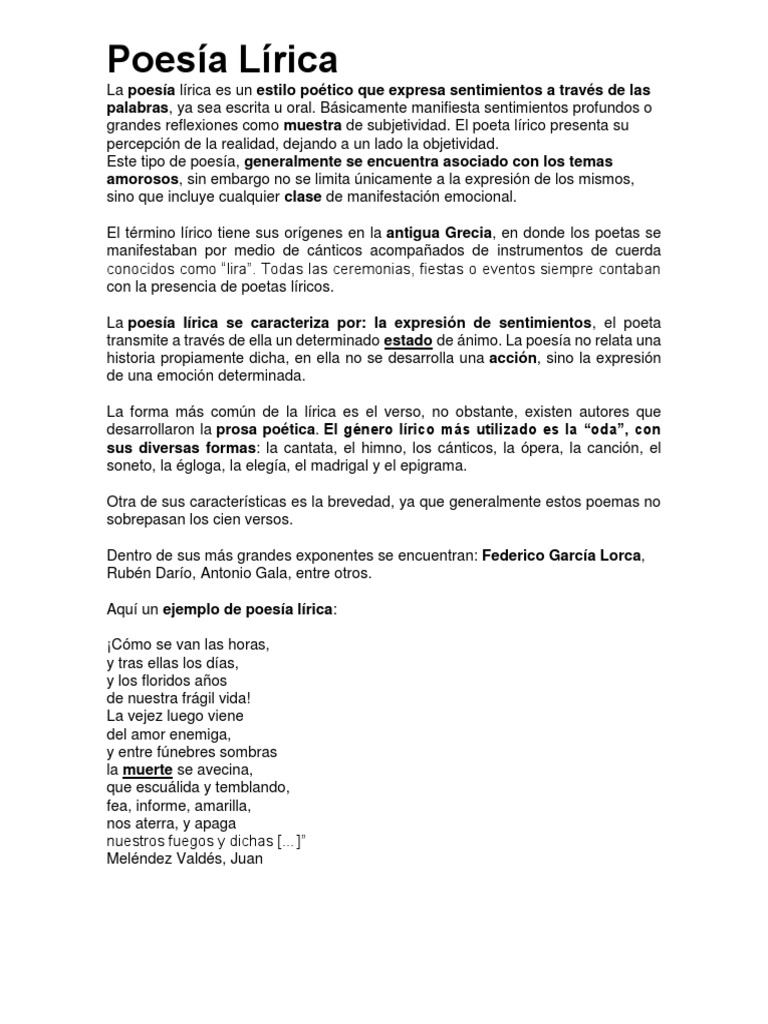 Poesía Lírica | PDF | Poesía lírica | Poesía