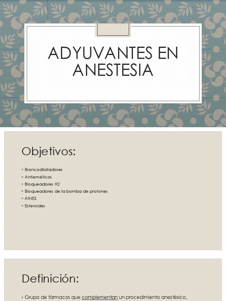 Adyuvantes en Anestesia 2 (Autoguardado) | PDF | Farmacología ...