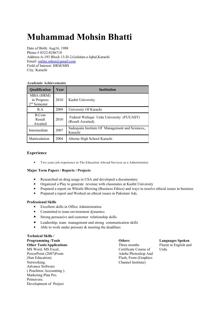 Final Resume Mohsin | PDF