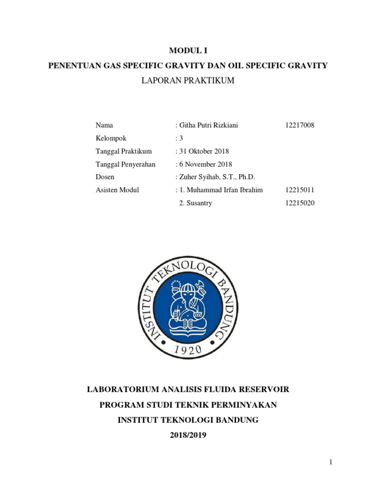 Modul I Penentuan Gas Specific Gravity Dan Oil Specific Gravity | PDF