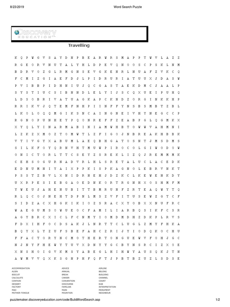 Word Search Puzzle | PDF | Word Search | Puzzles