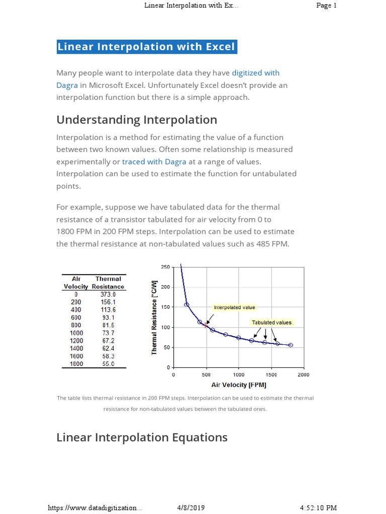 Linear Interpolation With Excel | PDF | Interpolation | Array Data Structure