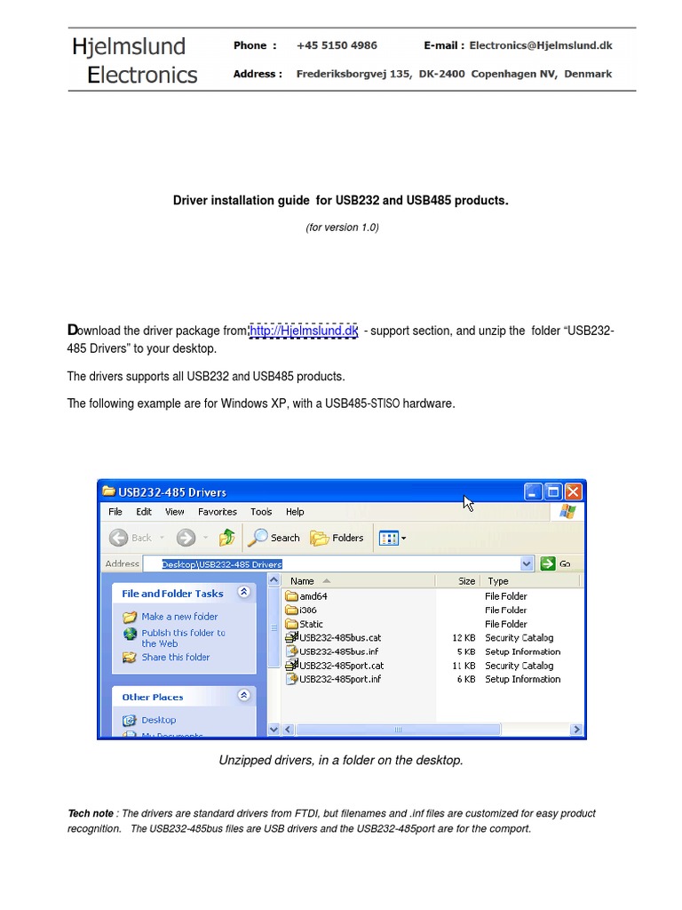 Installation Guide for USB232 and USB485 Device Drivers | PDF | Device Driver | Microsoft Windows