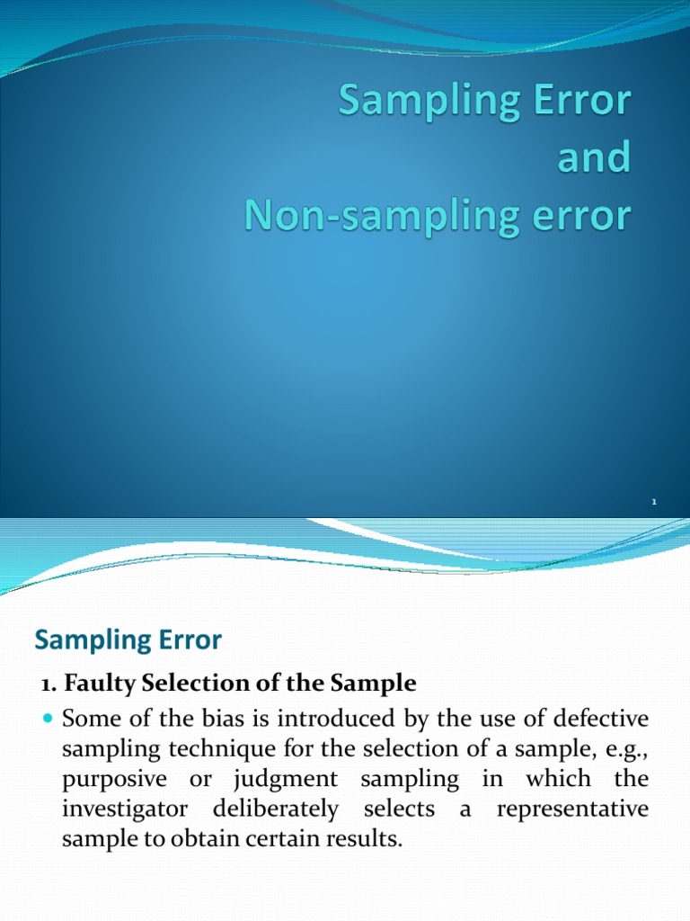 Sampling & Non Sampling Errors | PDF | Census | Sampling (Statistics)