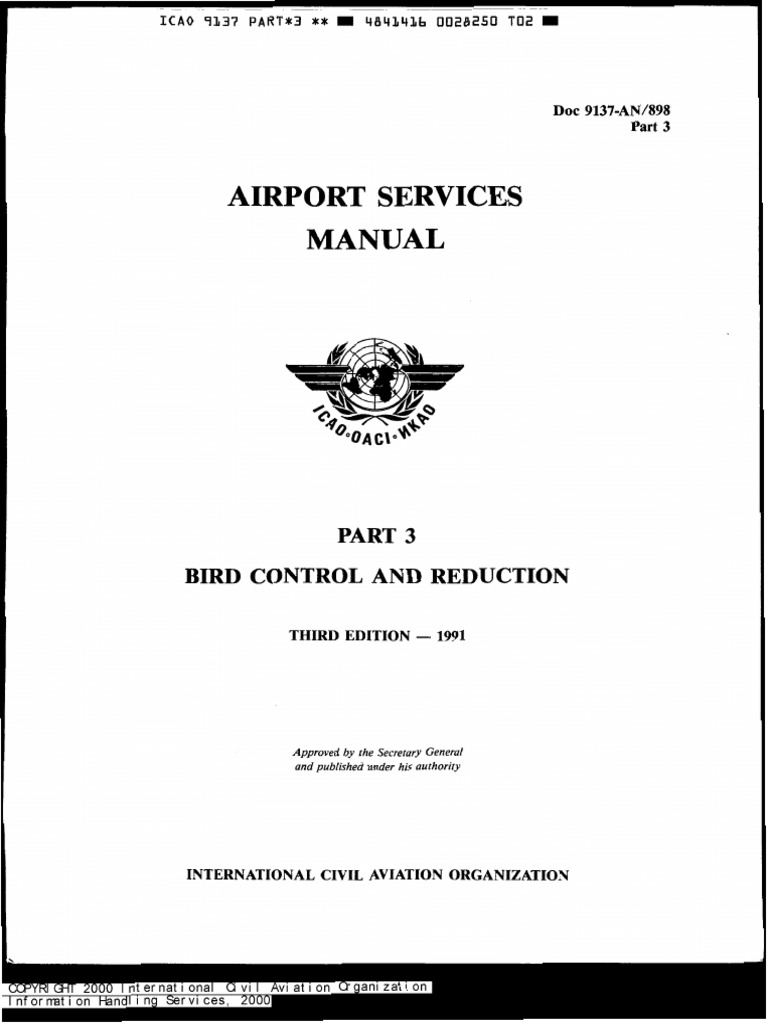 ICAO - Airport Services Manual (DOC9137) Part 3 Bird Control | PDF ...