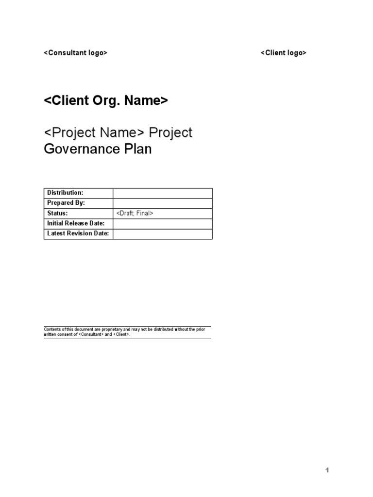 Project Governance Plan Template | PDF | Scrum (Software Development ...