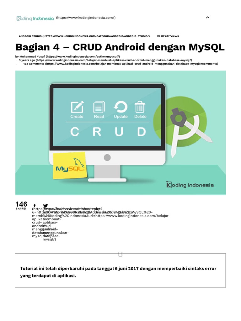 Tutorial CRUD Android Dengan MySQL - Koding Indonesia PDF | PDF