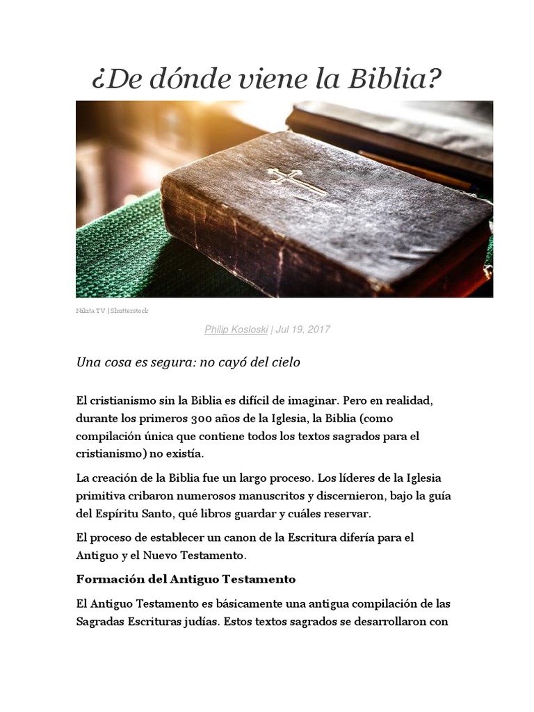 Nacimiento de La Biblia Síntesis 3 P | PDF | Canon bíblico | Biblia