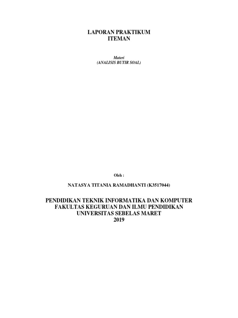 LAPORAN Iteman | PDF