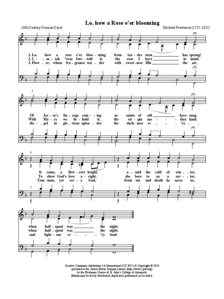 Lo, How A Rose (SATB) - Praetorius PDF | PDF | Religion & Spirituality