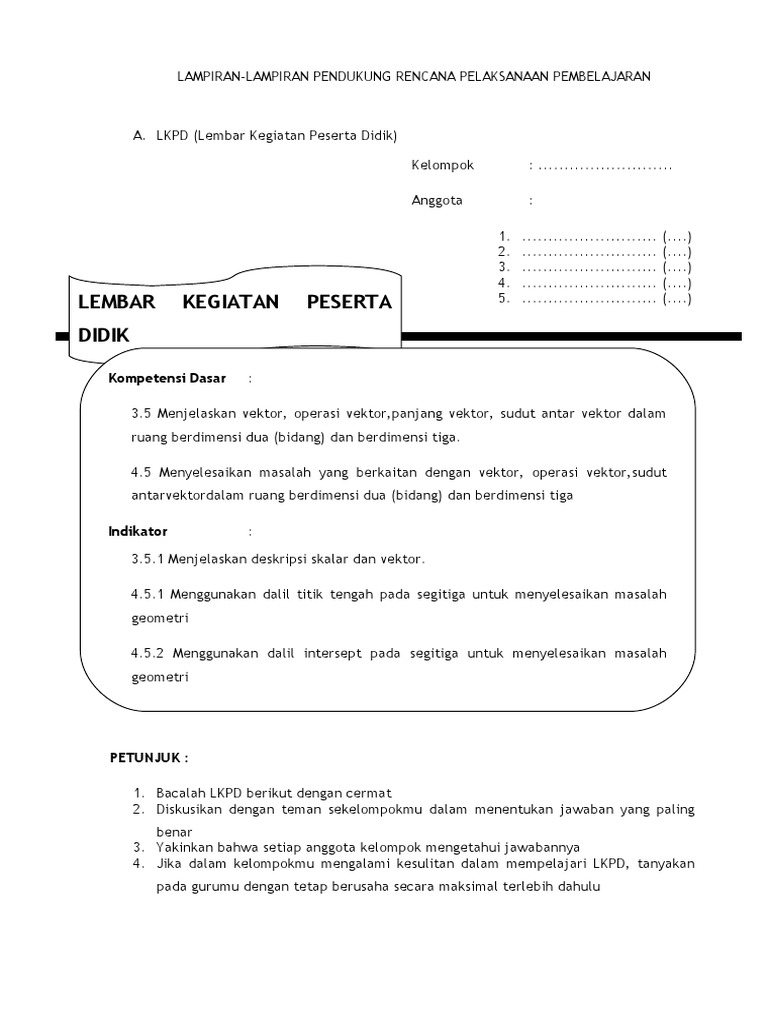 Contoh LKPD Discovery Learning | PDF