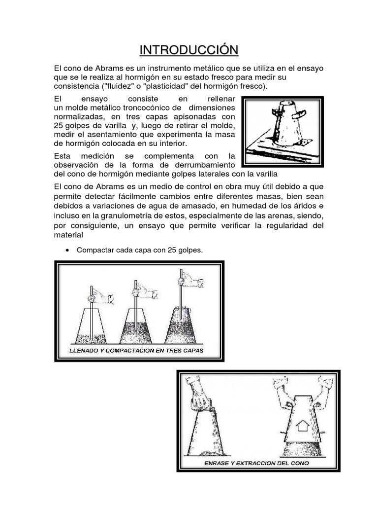 Cono de Abrams Final | PDF | Material compuesto | Hormigón