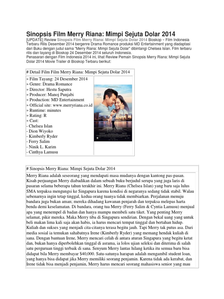 Sinopsis Film Merry Riana | PDF