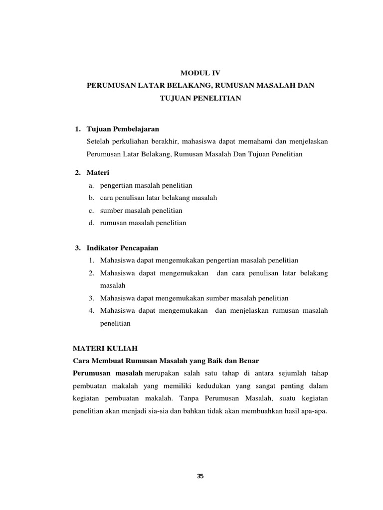 Modul IV Cara Membuat Rumusan Masalah Yang Baik Dan Benar | PDF ... Modul IV Cara Membuat Rumusan Masalah Yang Baik Dan Benar | PDF ...