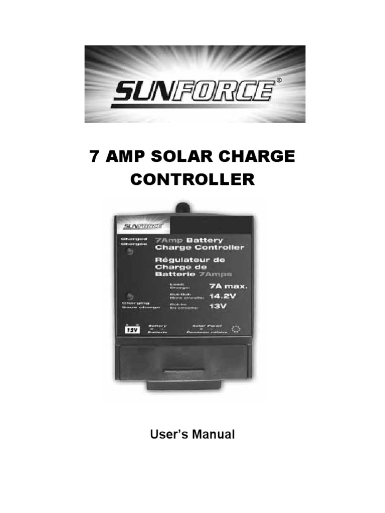 7 Amp Solar Charge Controller: User's Manual | PDF | Voltage | Solar Panel