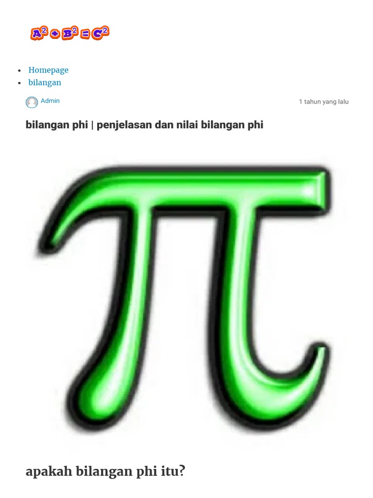 Bilangan Phi - Penjelasan Dan Nilai Bilangan Phi PDF | PDF